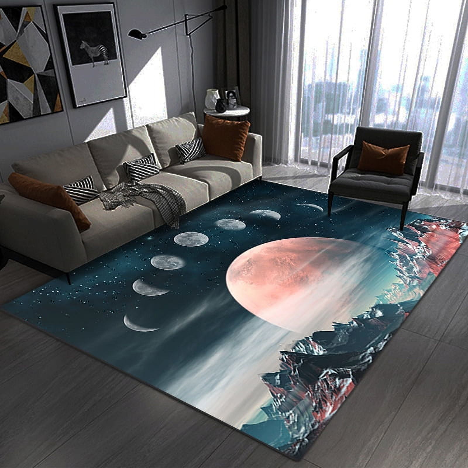 3D Galaxy Space Stars Carpets for Living Room Bedroom Decoration Area ...