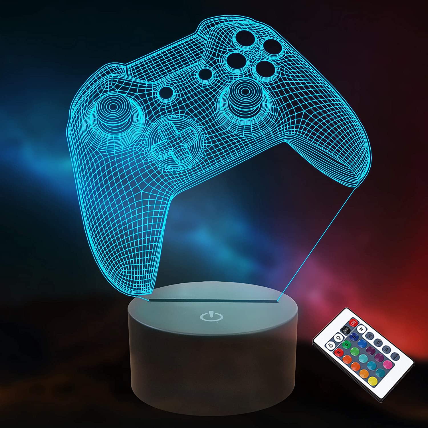 3D Gamepad Night Light, Game Console Illusion Lamp With Remote + Touch ...
