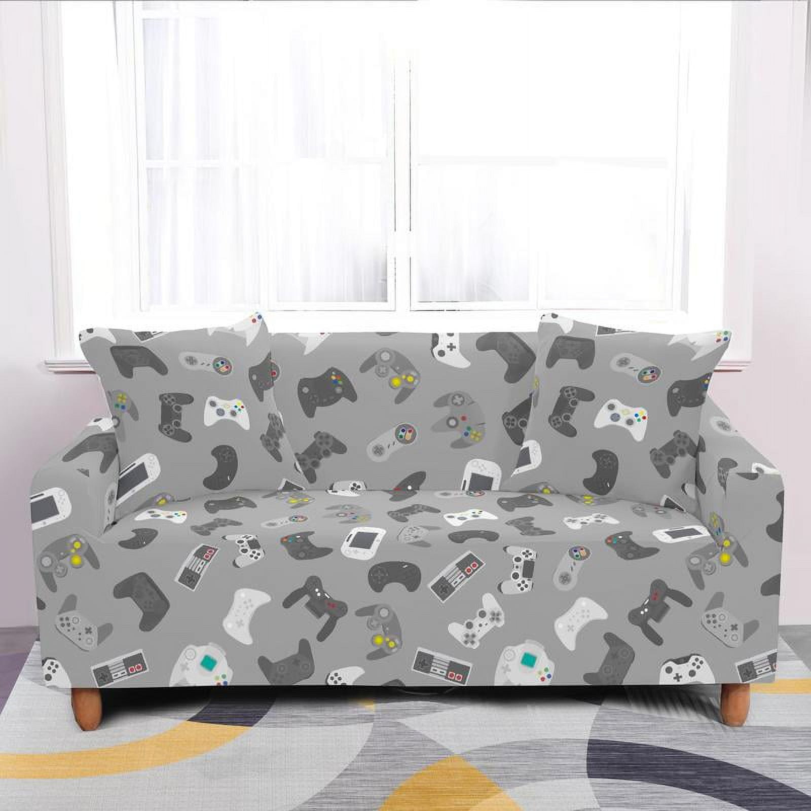 3D Gamer Gamepad Elastic Slipcovers Chair 1/2/3 /4 Seaters Strech Sofa ...