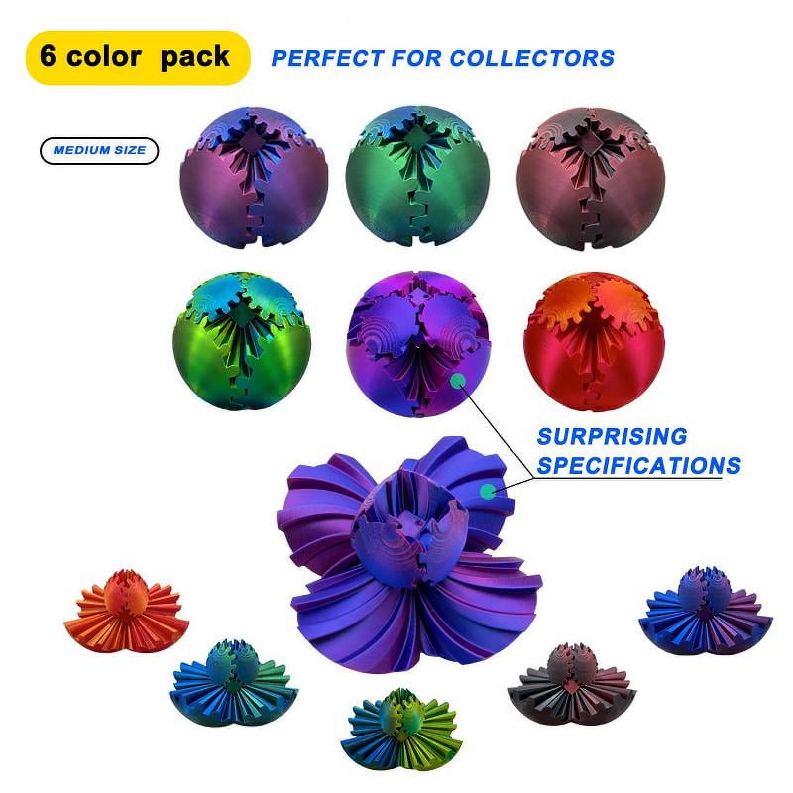 3D Gear Rotating Ball, 1 Set Creative Colorful Gradient Gear Desktop ...