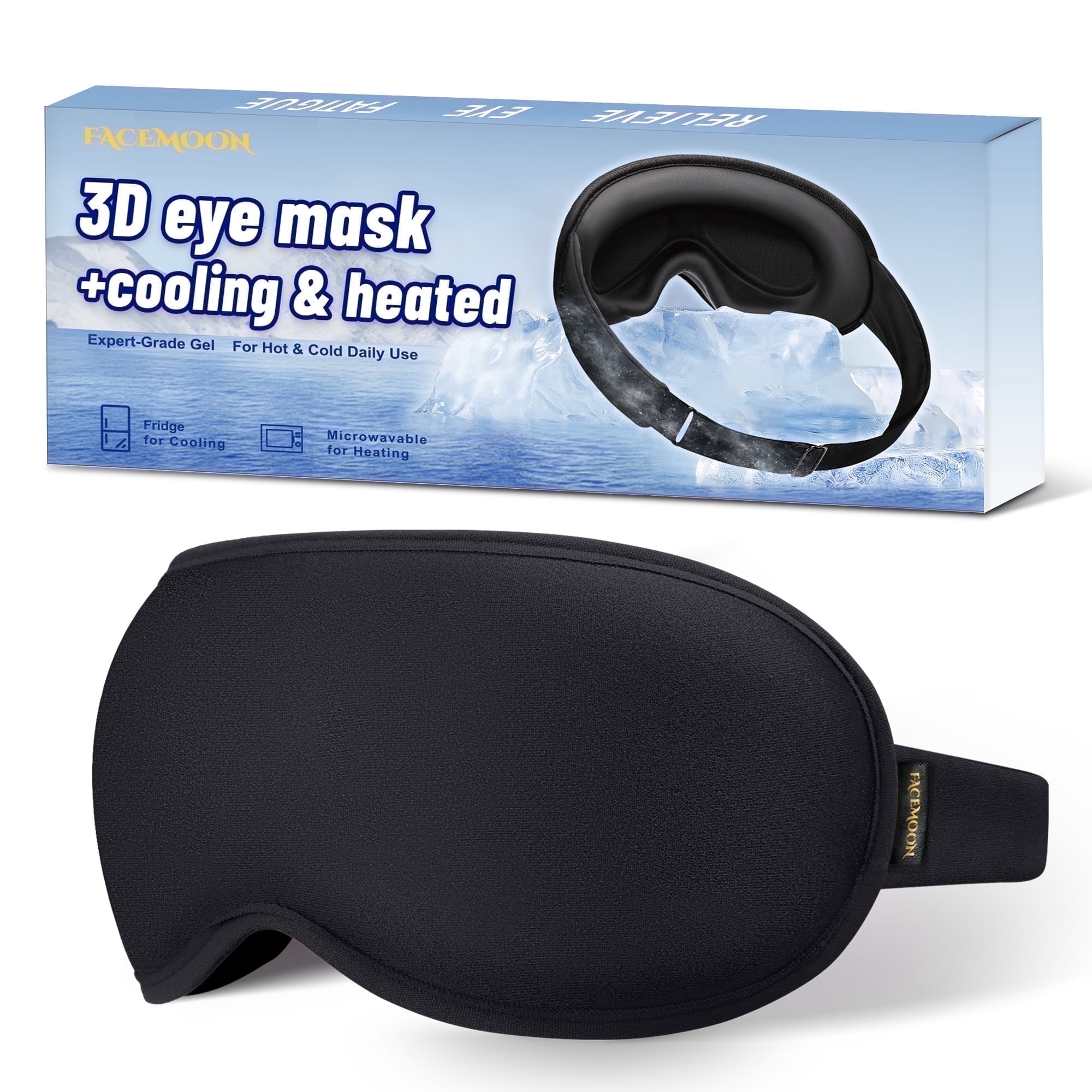 FACEMOON 3D Gel Cooling Eye Mask for Sleeping, 27.1*11.3*3.3cm HSA/FSA ...