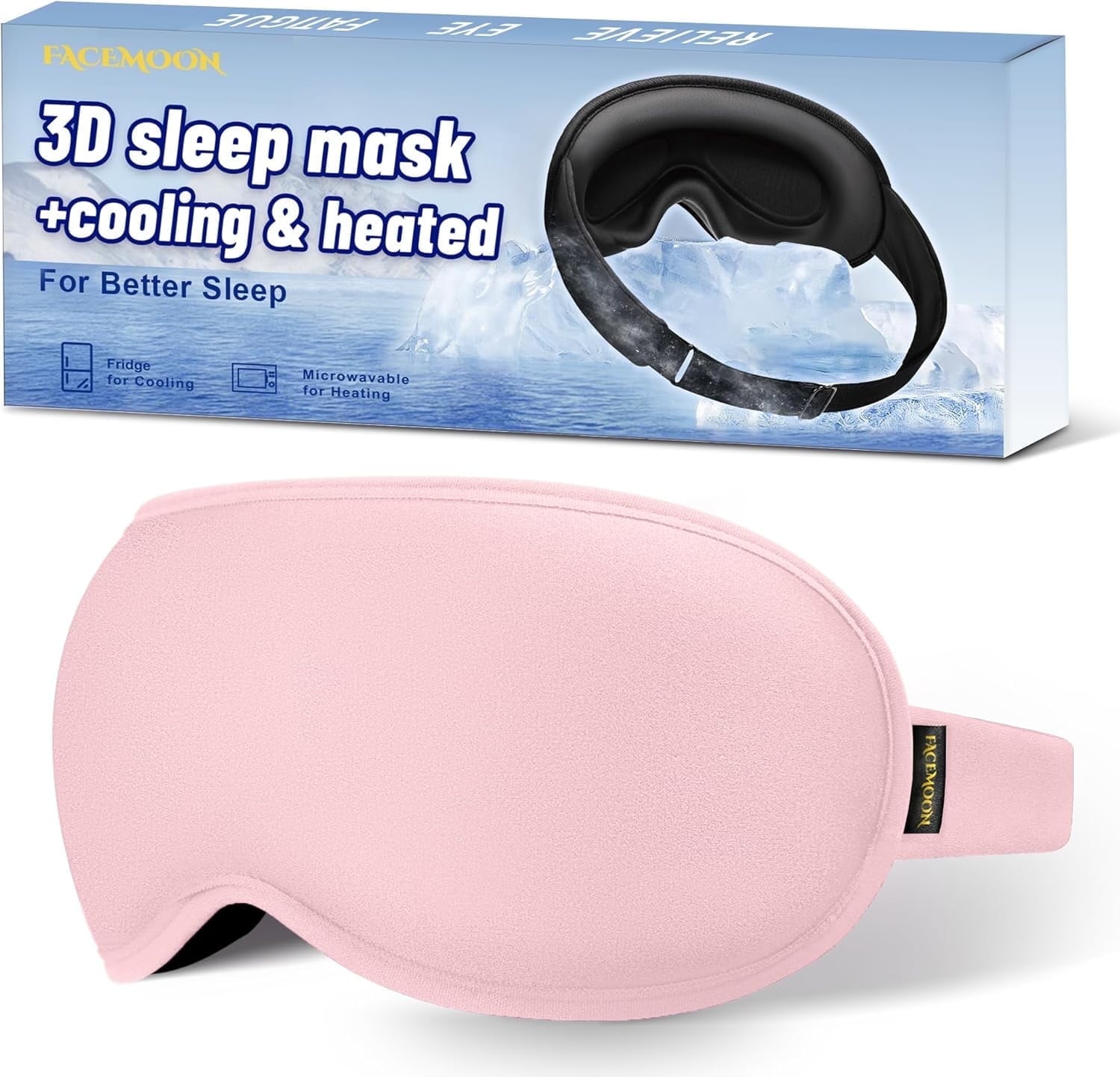 FACEMOON 3D Cooling Gel Sleep Mask | Eye Mask for Sleeping with Total ...
