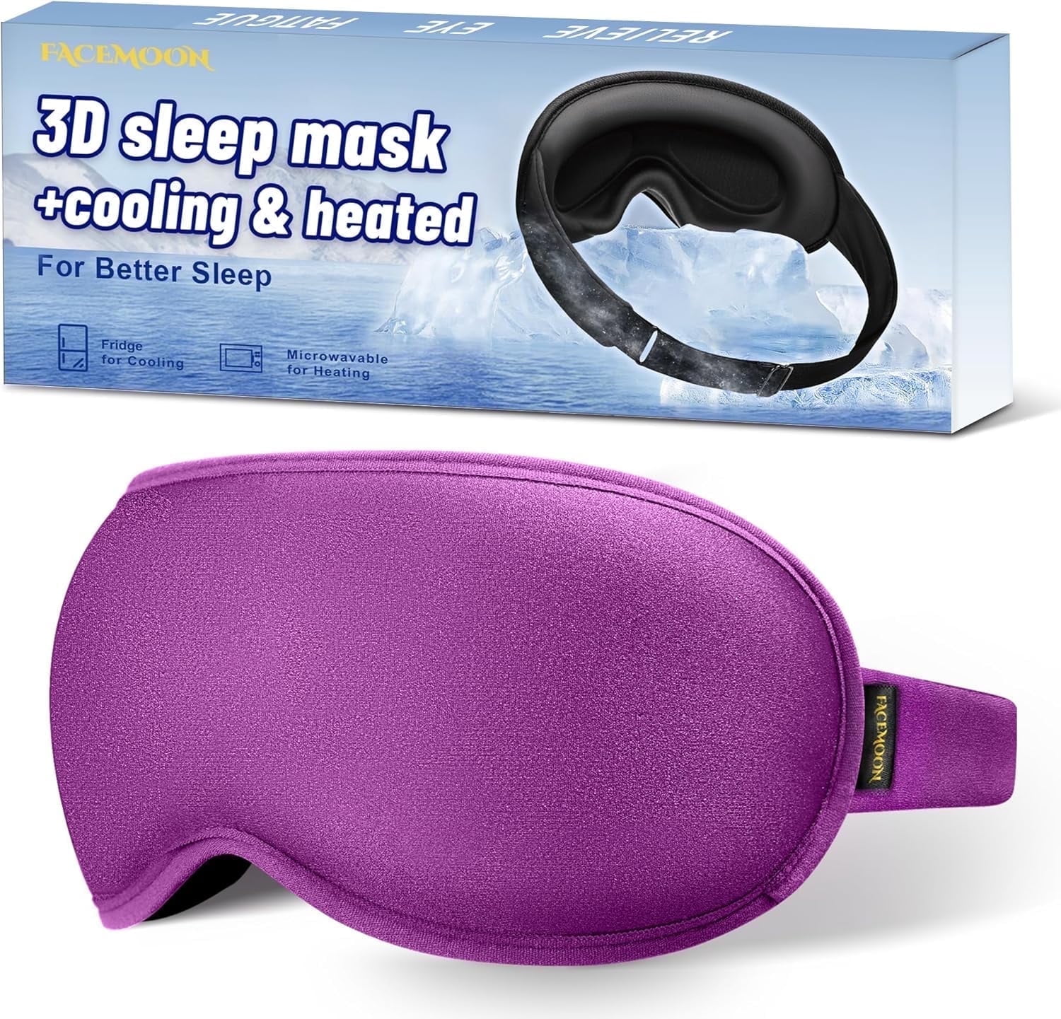 FACEMOON 3D Gel Cooling Sleep Mask for Adults, 29*11.5*2.5cm - Walmart.com