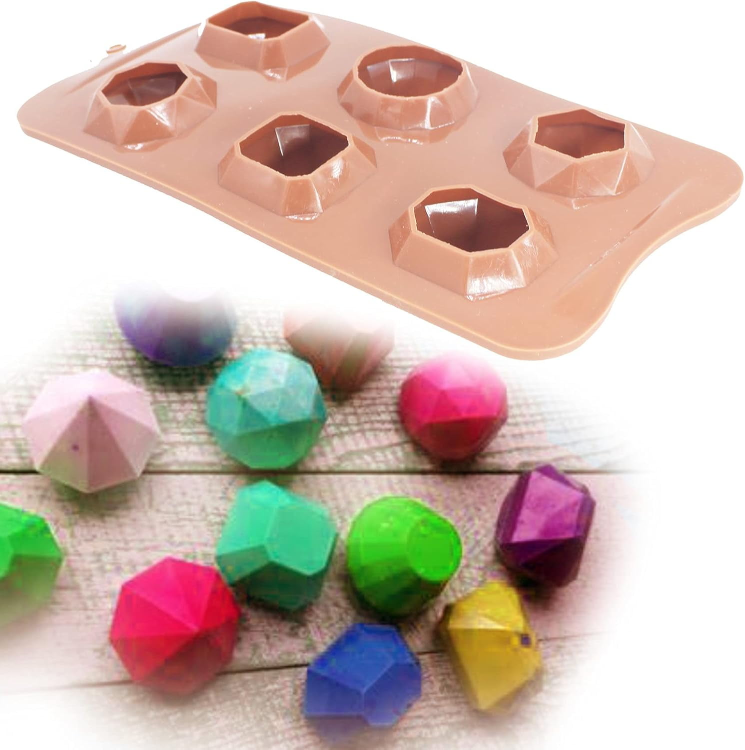 3D Gem Cool Ice Cube Chocolate Soap Plaster Crayon Mold Silicone Party ...