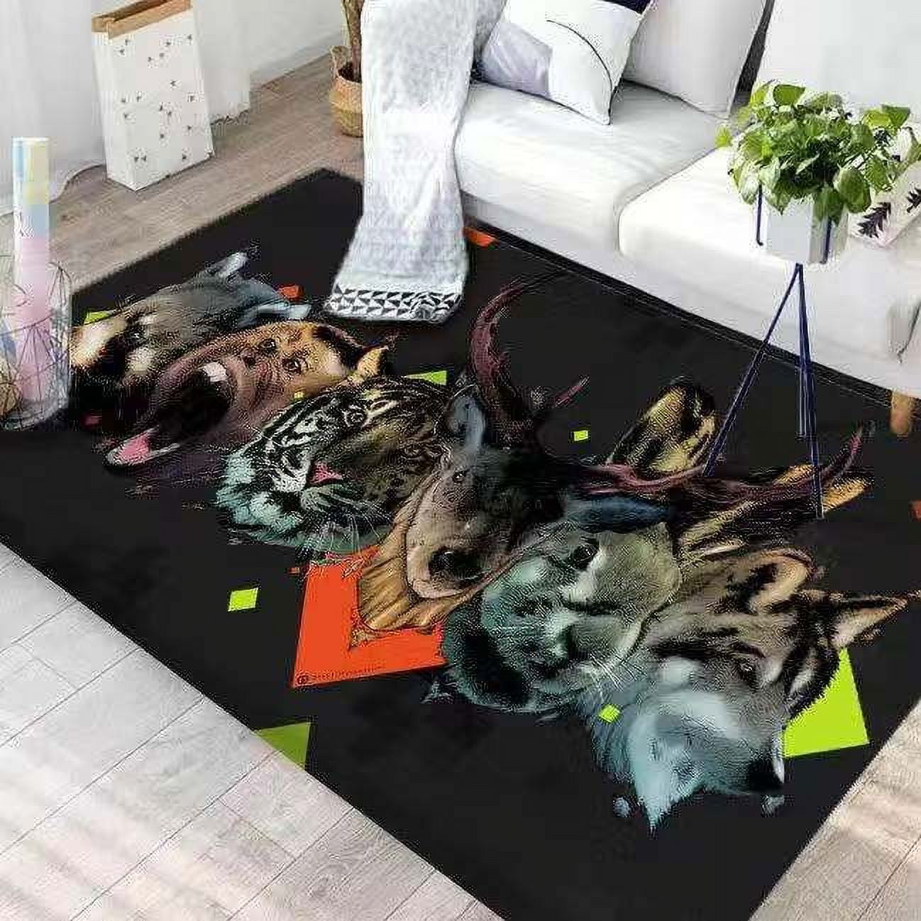 3D Geometric Anti-slip Carpet Home Indoor Decor Carpets for Living Room ...