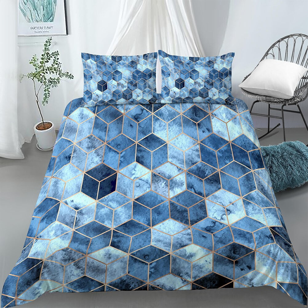 3D Geometric Bedding Set Psychedelic Bohemian Style Yellow Duvet Cover ...