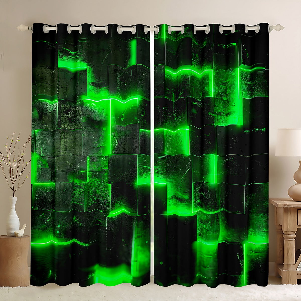 3D Geometric Blackout Curtains Abstract Aesthetic Curtains & Drapes ...