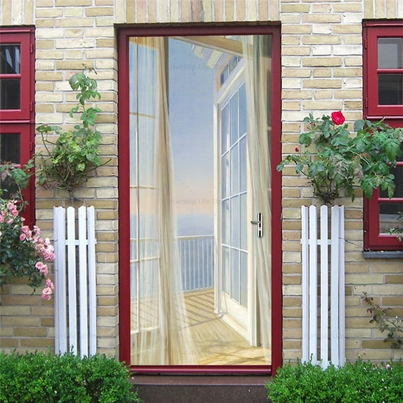 3D Geometric Door Stickers Three-dimensional Pattern Home Decoration ...