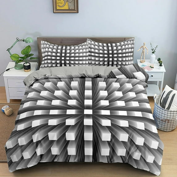 3D Geometric Duvet Cover King/ SizeThree-dimensional Bedding ...