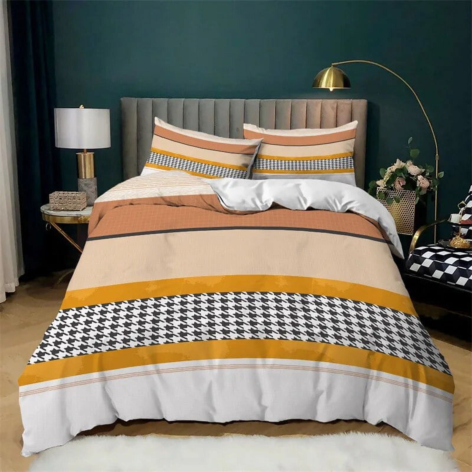 3D Geometric Duvet Cover Microfiber Twisted Checkerboard Bedding Set ...