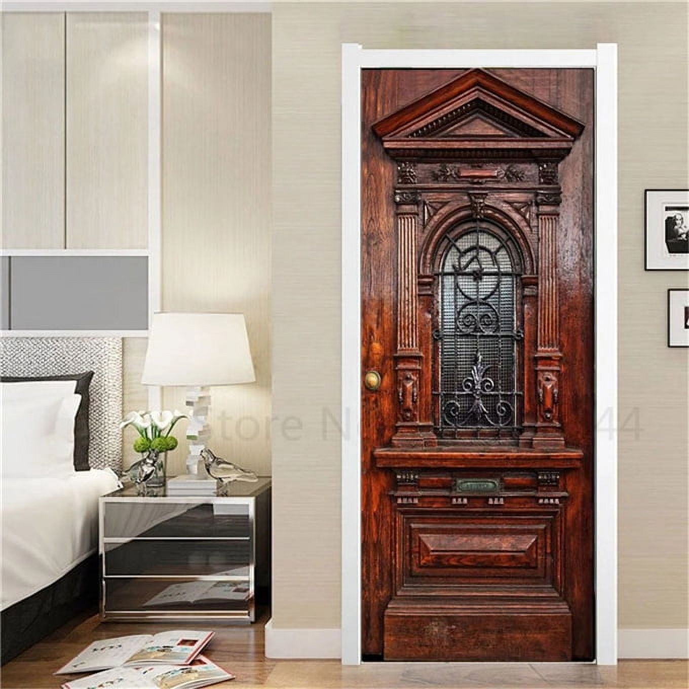 3D Geometric Figure Door Sticker Peel&Stick PVC Wall Sticker Flower ...