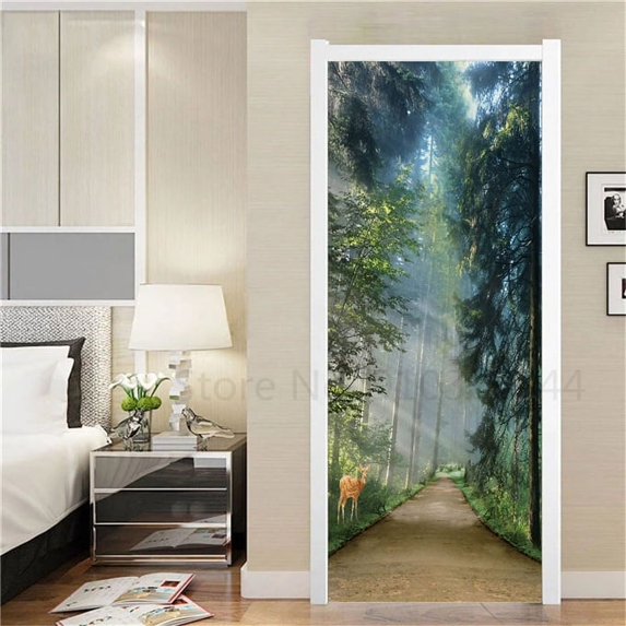 3D Geometric Figure Door Sticker Peel&Stick PVC Wall Sticker Flower ...