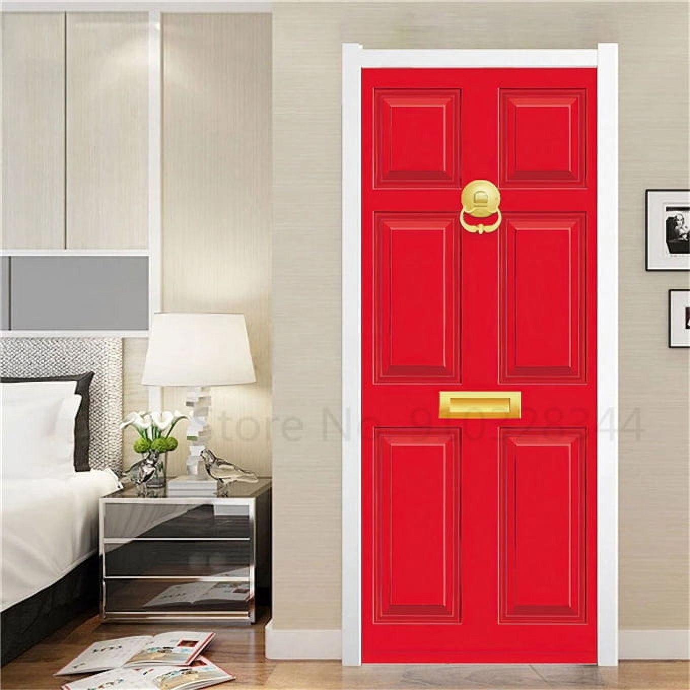 3D Geometric Figure Door Sticker Peel&Stick PVC Wall Sticker Flower ...