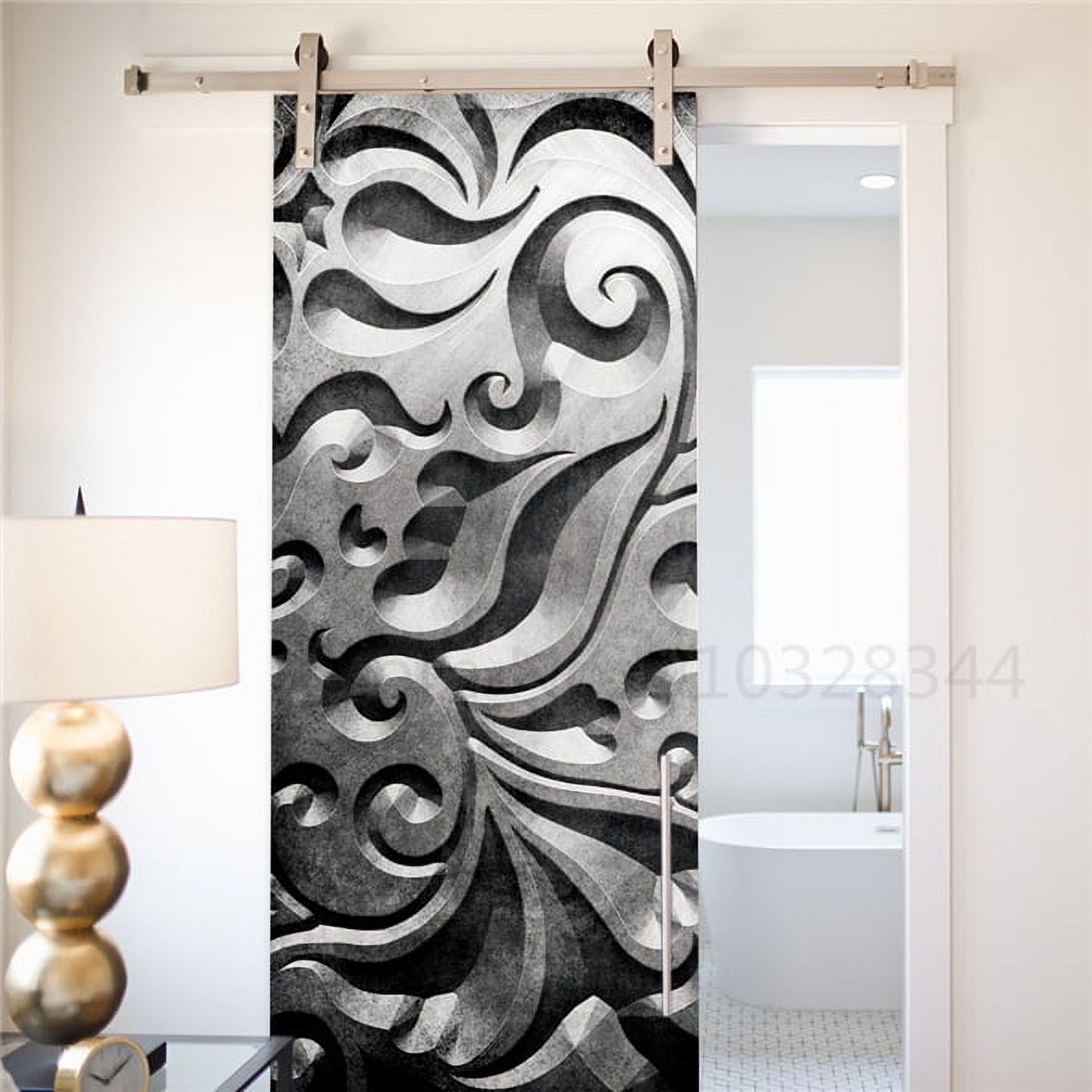 3D Geometric Figure Door Sticker Peel&Stick PVC Wall Sticker Flower ...