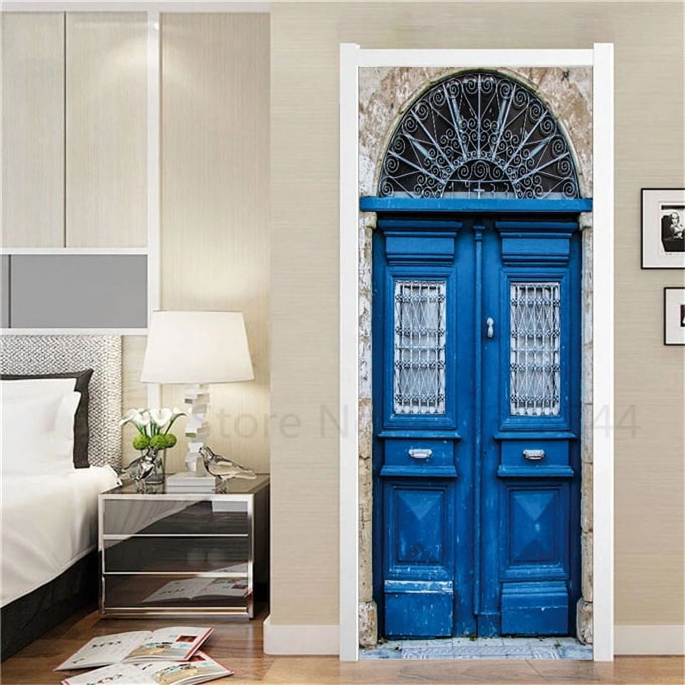 3D Geometric Figure Door Sticker Peel&Stick PVC Wall Sticker Flower ...