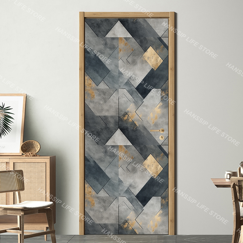 3D Geometric Pattern Door Sticker Wallpaper Removable Home ration 3D ...