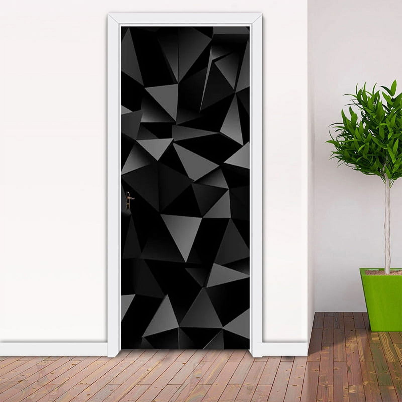 3D Geometric Pattern Door Stickers Living Room Bedroom PVC Self ...
