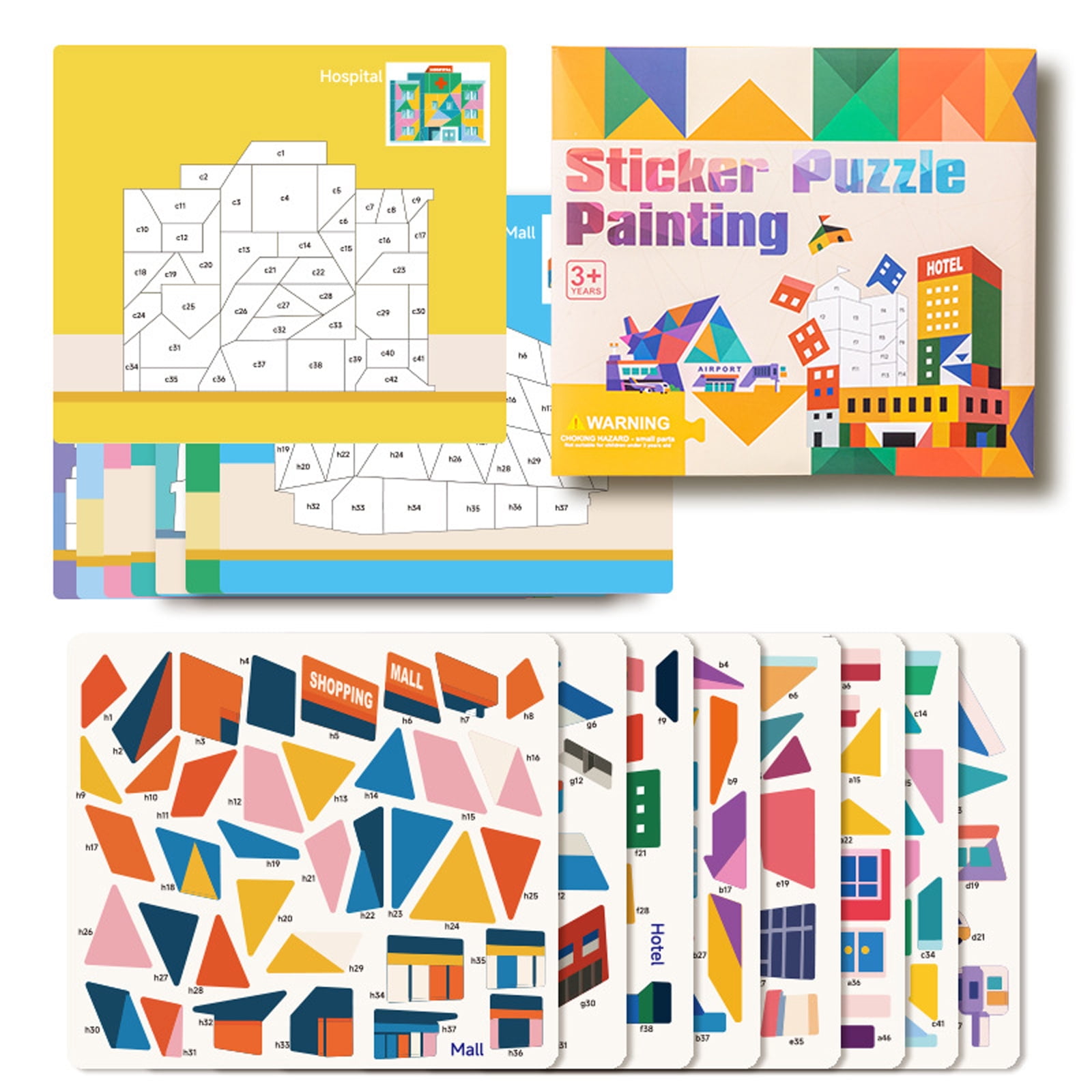 3D Geometric Sticker Puzzle, DIY Educational Sticker Art for Children ...