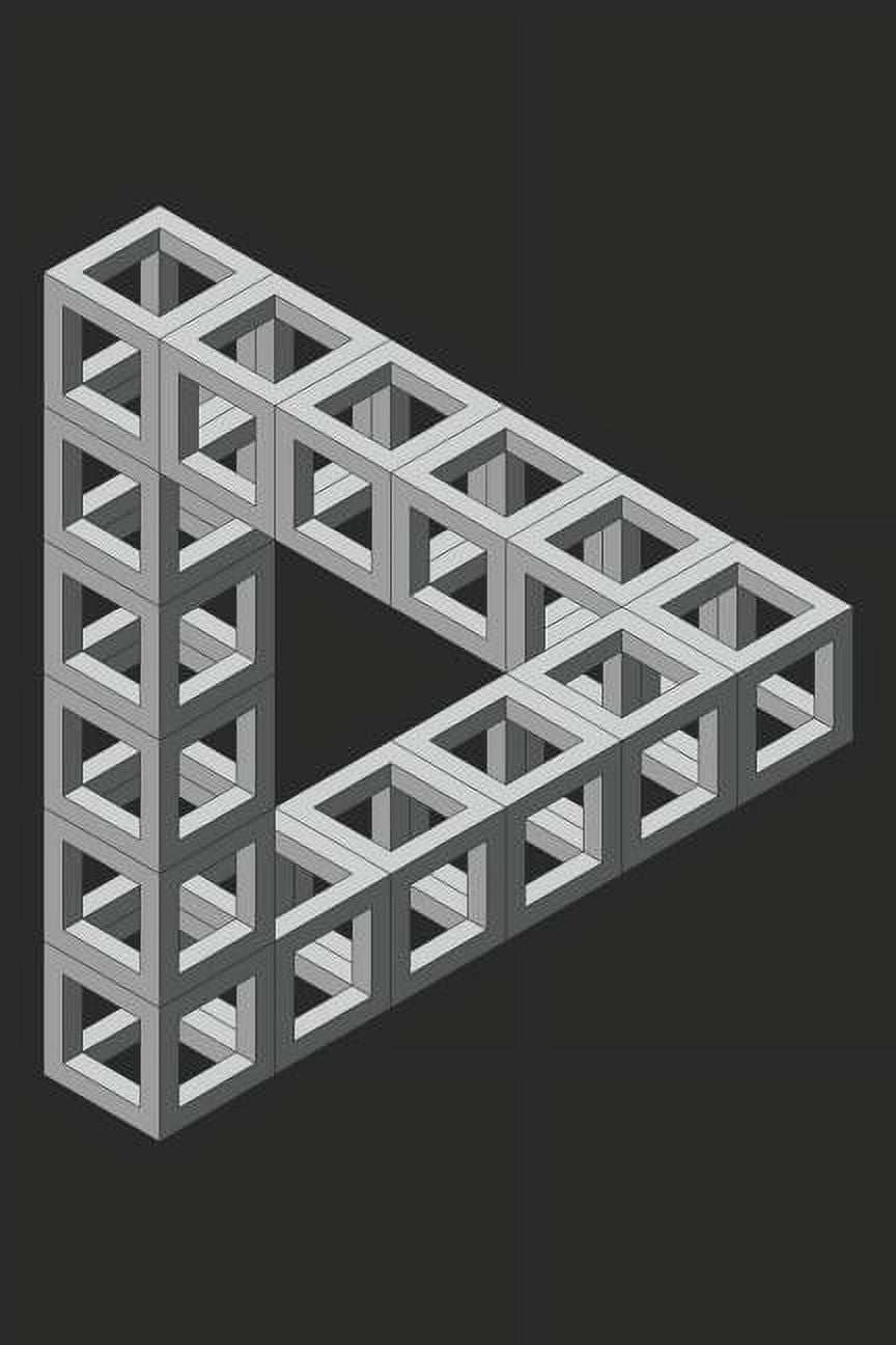 3D Geometric Triangle: Optical Illusion Notebook Lined 120 Pages 6x9 ...