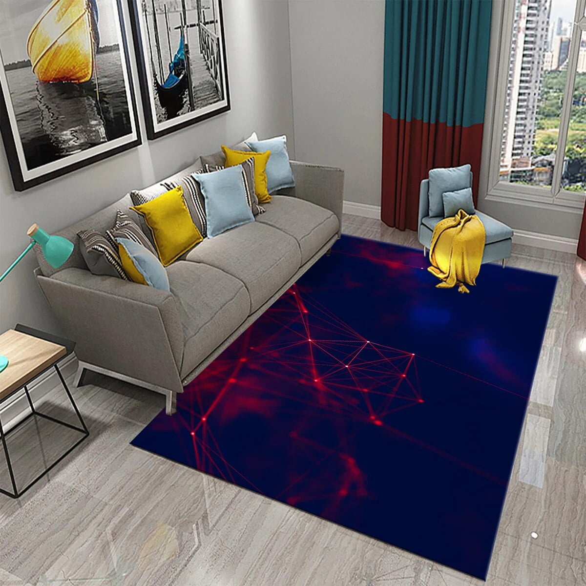 3D Geometry Carpet Creative Design Rug for Teens Adults Modern Abstract ...