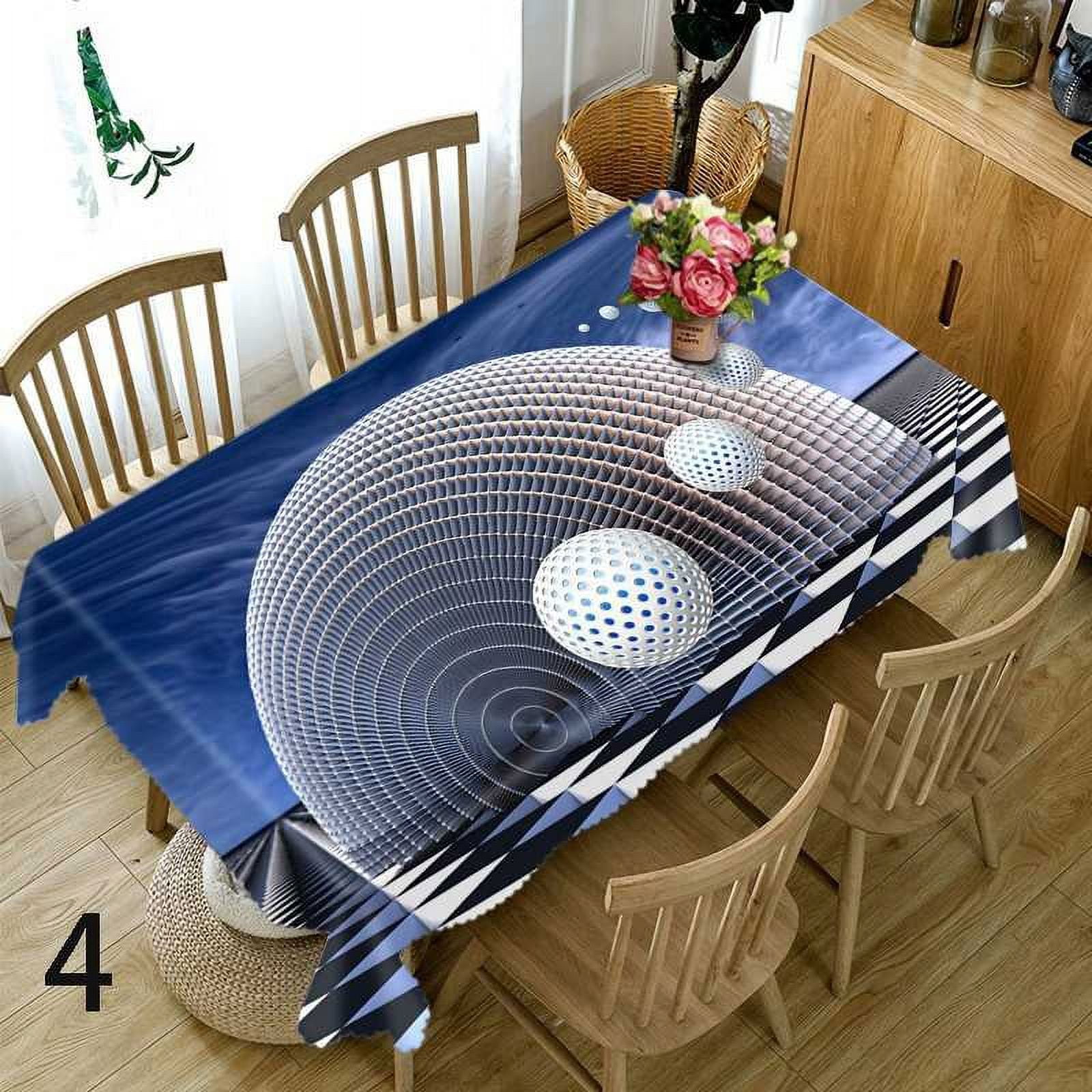 3D Geometry Pattern Printing Rectangular Tablecloths for Table Home ...