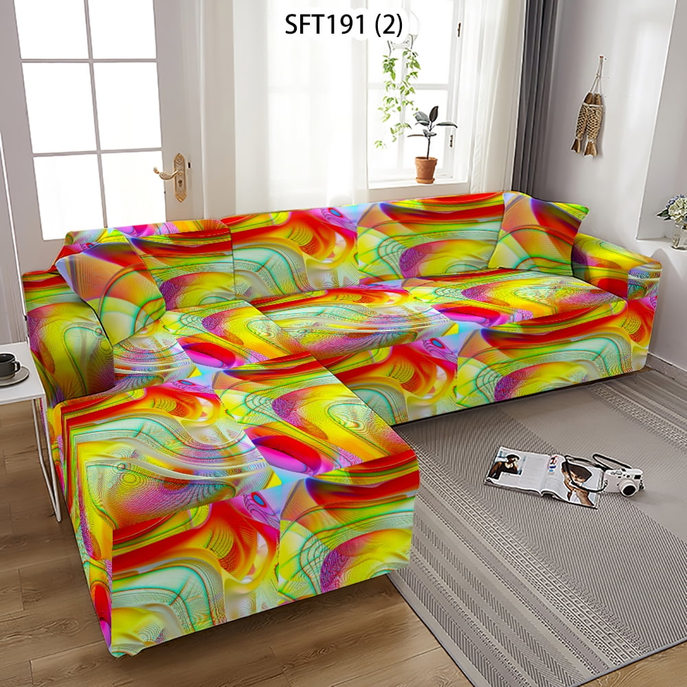 3D Geometry Slipcovers Armchair Lining Sofa Cover L Shap Straight Sofas ...