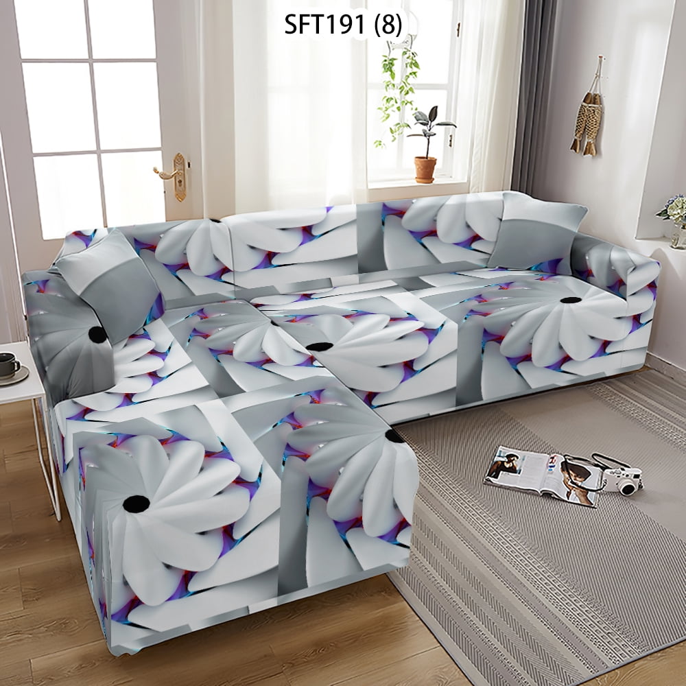 3D Geometry Slipcovers Armchair Lining Sofa Cover L Shap Straight Sofas ...