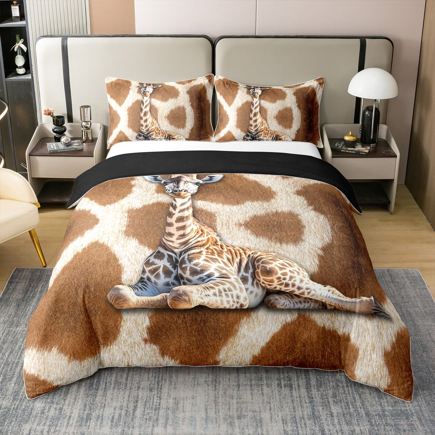 3D Giraffe Duvet Cover,Giraffe Print Comforter Cover,Wildlife Giraffe ...