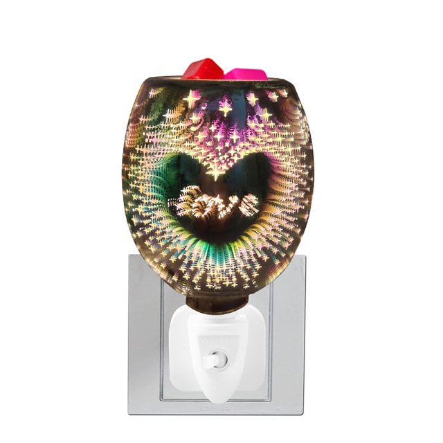 3D Glass Electric Wax Melts Warmer Burner In Metal Oil Burner Wax Melt ...