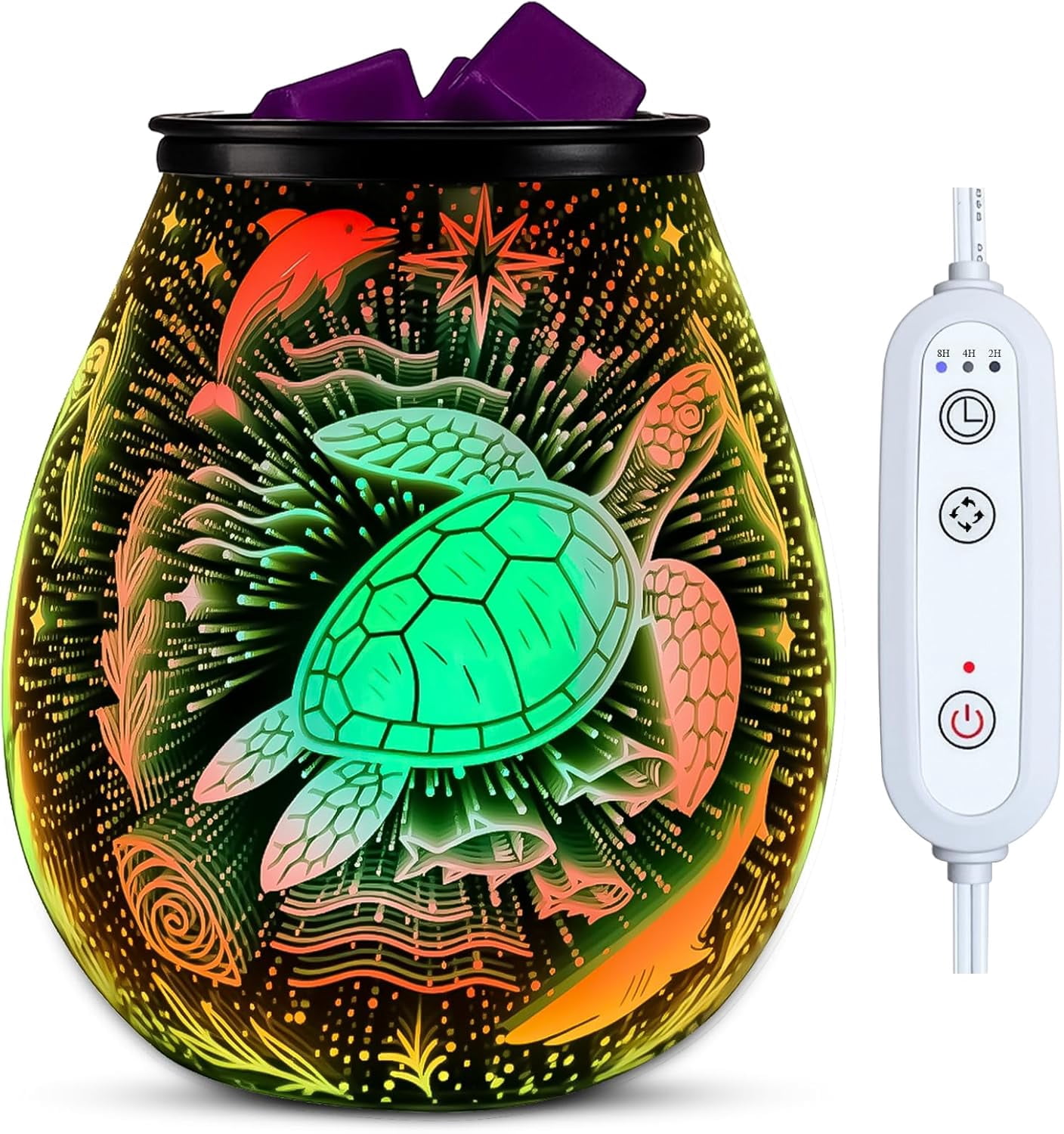 3D Glass Fireworks Electric Wax Melt Warmer with PTC Heating Plate 7 ...