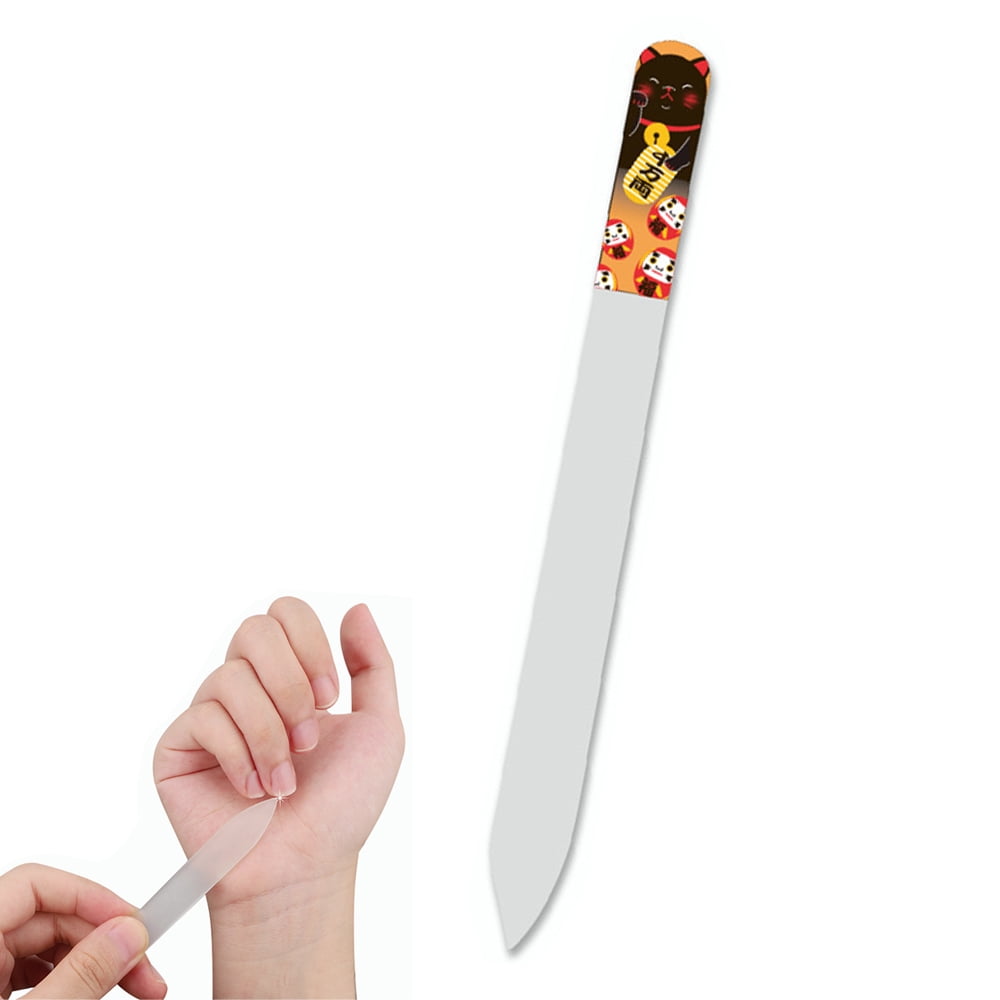 3D Glass Nail File,Double Sided Etched Grit Surface, Finger Pedicure ...