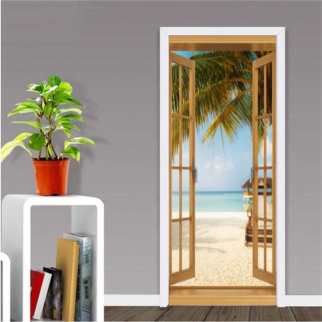 3D Glass Window Door Exterior Scenery Door Sticker Nature Landscape ...