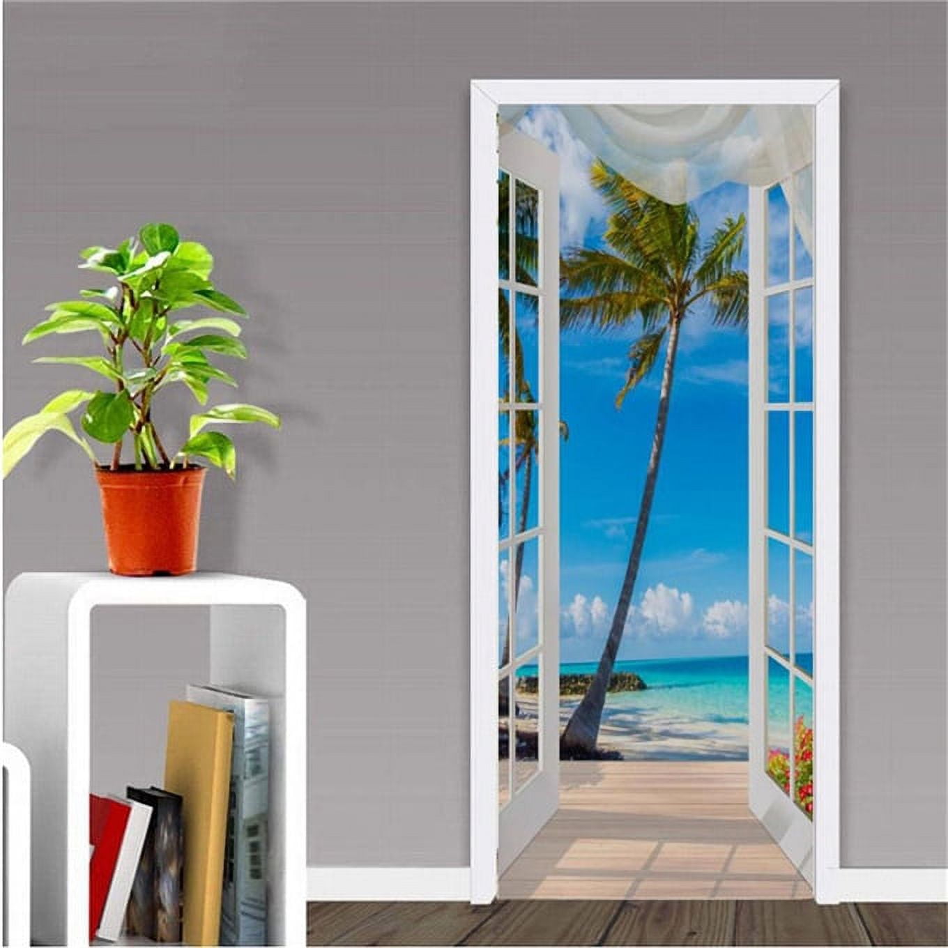 3D Glass Window Door Exterior Scenery Door Sticker Nature Landscape ...