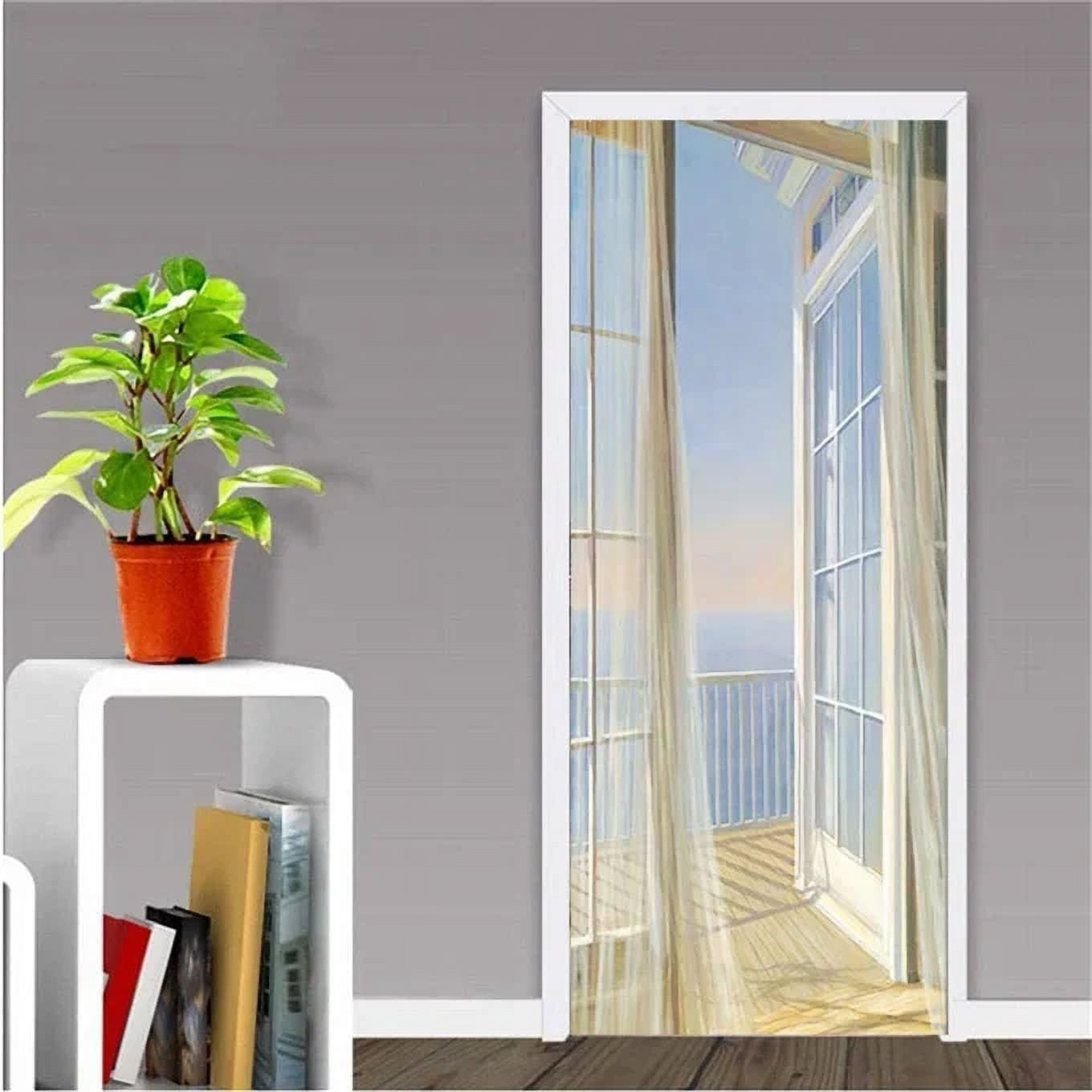 3D Glass Window Door Exterior Scenery Sticker Nature Landscape Self ...