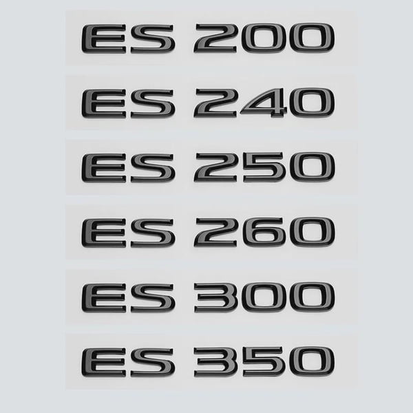3D Glossy Black ABS Letters ES200 ES250 ES260 ES300 ES350 ES300h ES350h ...