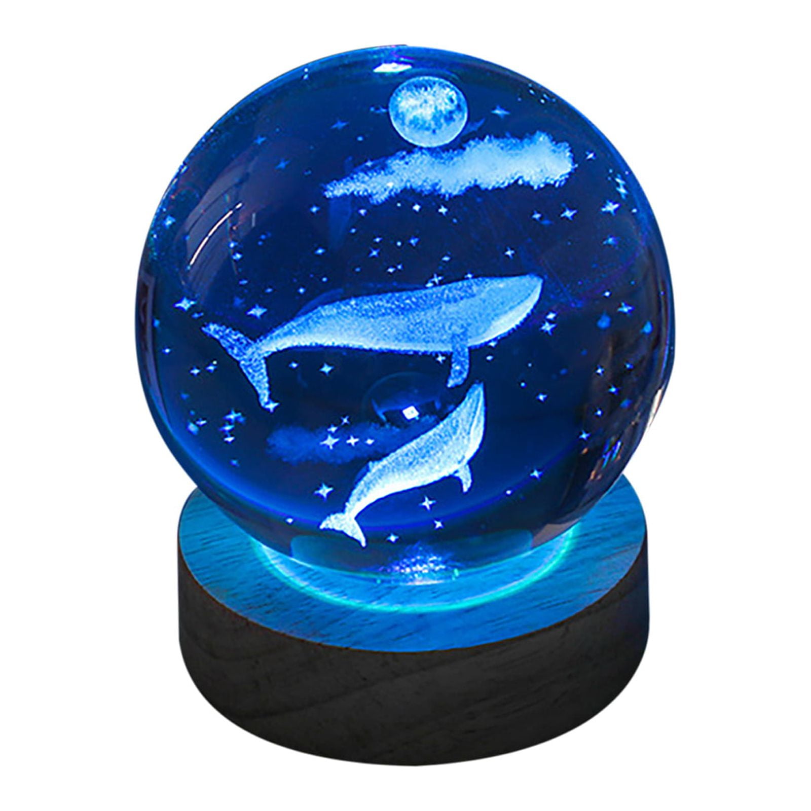 3D Glowing Planetary Galaxy Astronaut Crystal Ball Night Lights, LED ...