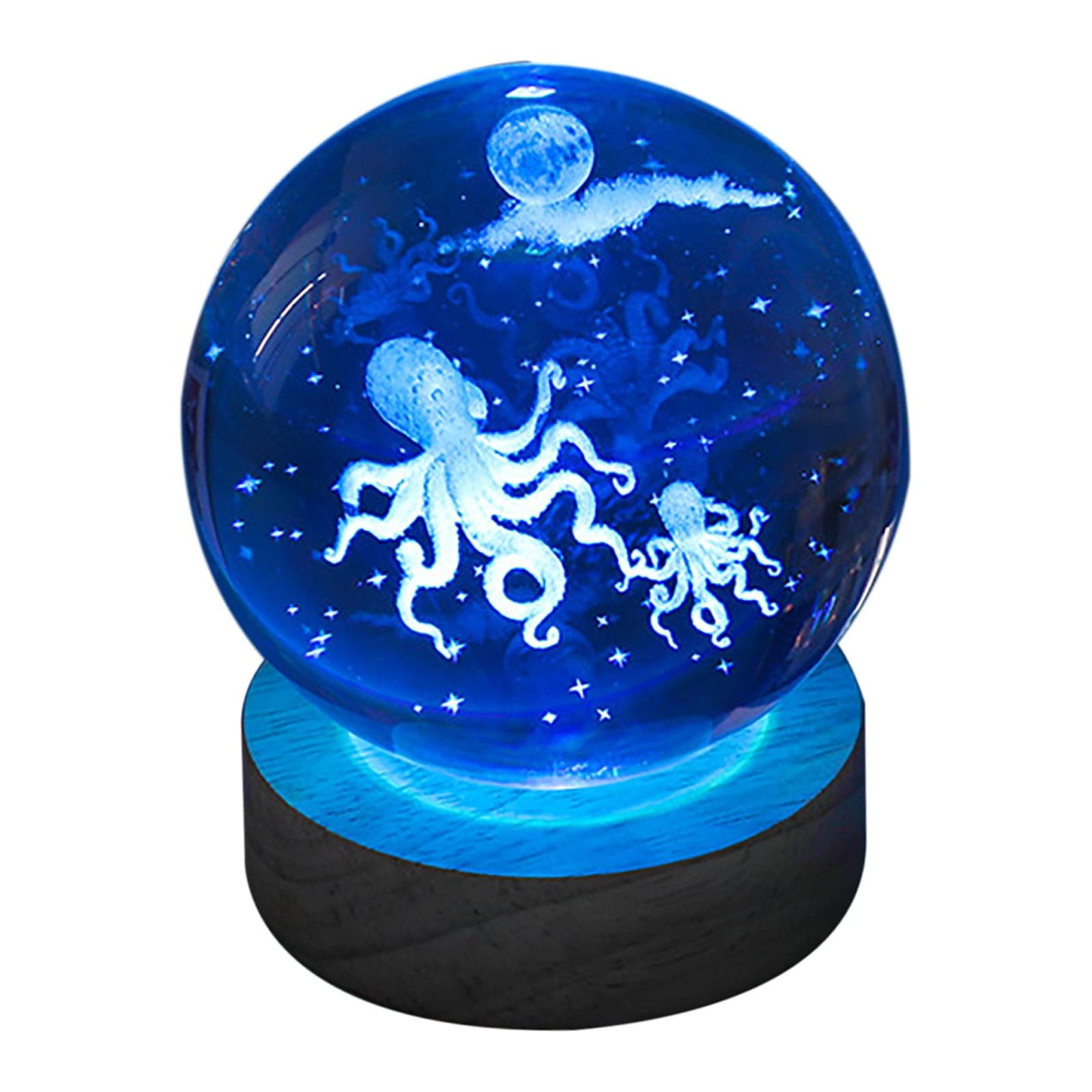 3D Glowing Planetary Galaxy Astronaut Crystal Ball Night Lights, LED ...
