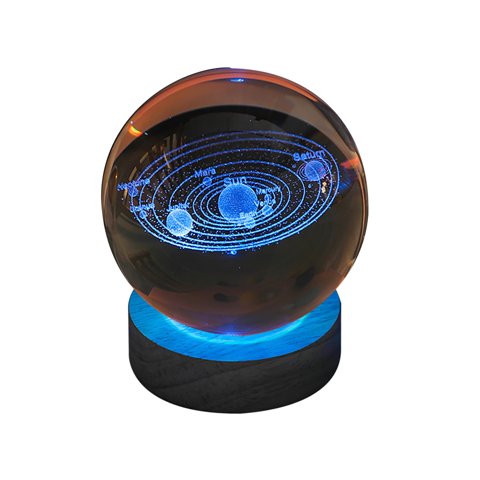 3D Glowing Planetary Galaxy Astronaut Crystal Ball Night Lights, LED ...