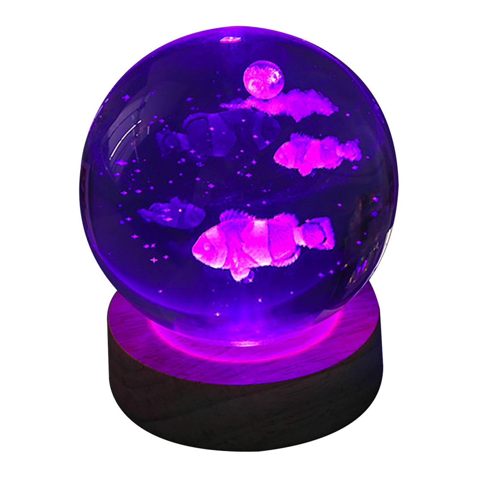 3D Glowing Planetary Galaxy Astronaut Crystal Ball Night Lights, LED ...