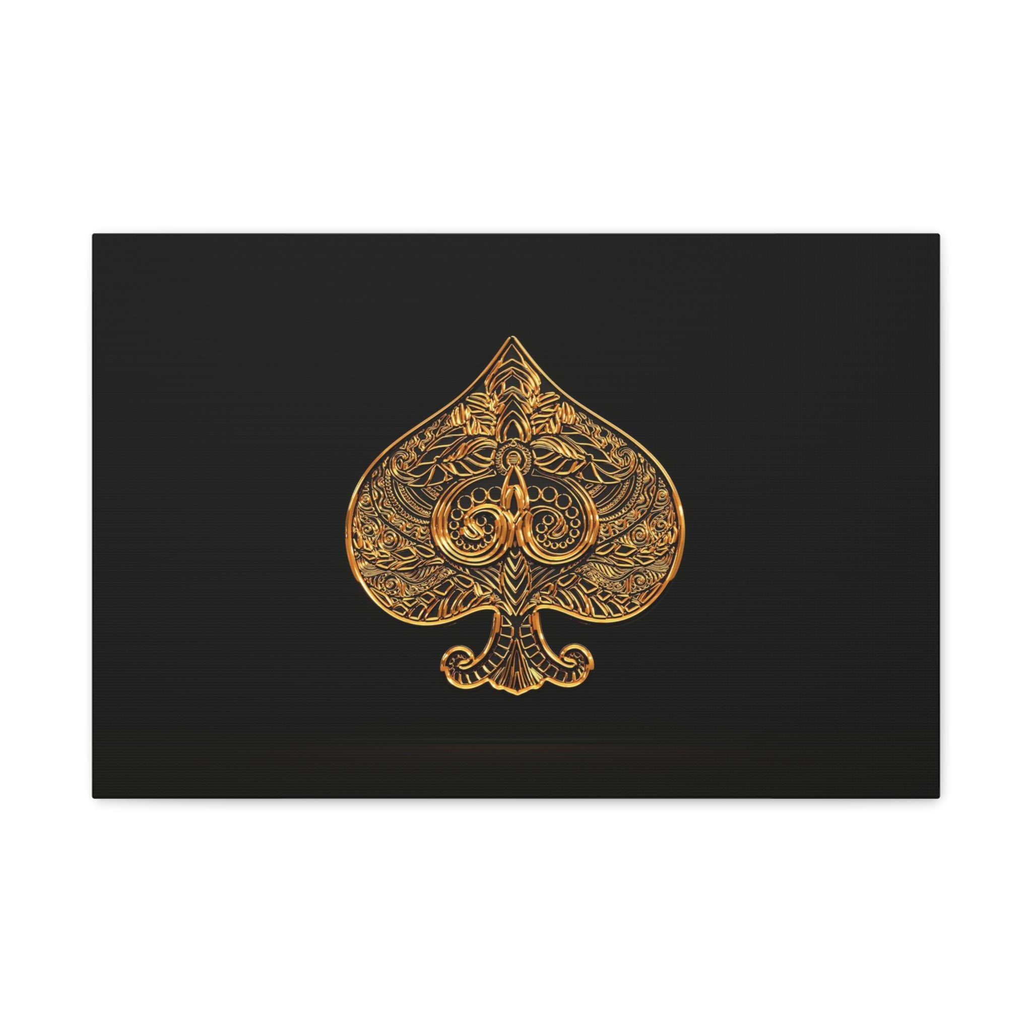 3D Gold Spades Playing Card Canvas Wall Art for Home Decor Ready-to ...