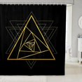 3D Golden Bathroom Curtain Geometric Abstract Triangle Shower Curtain ...