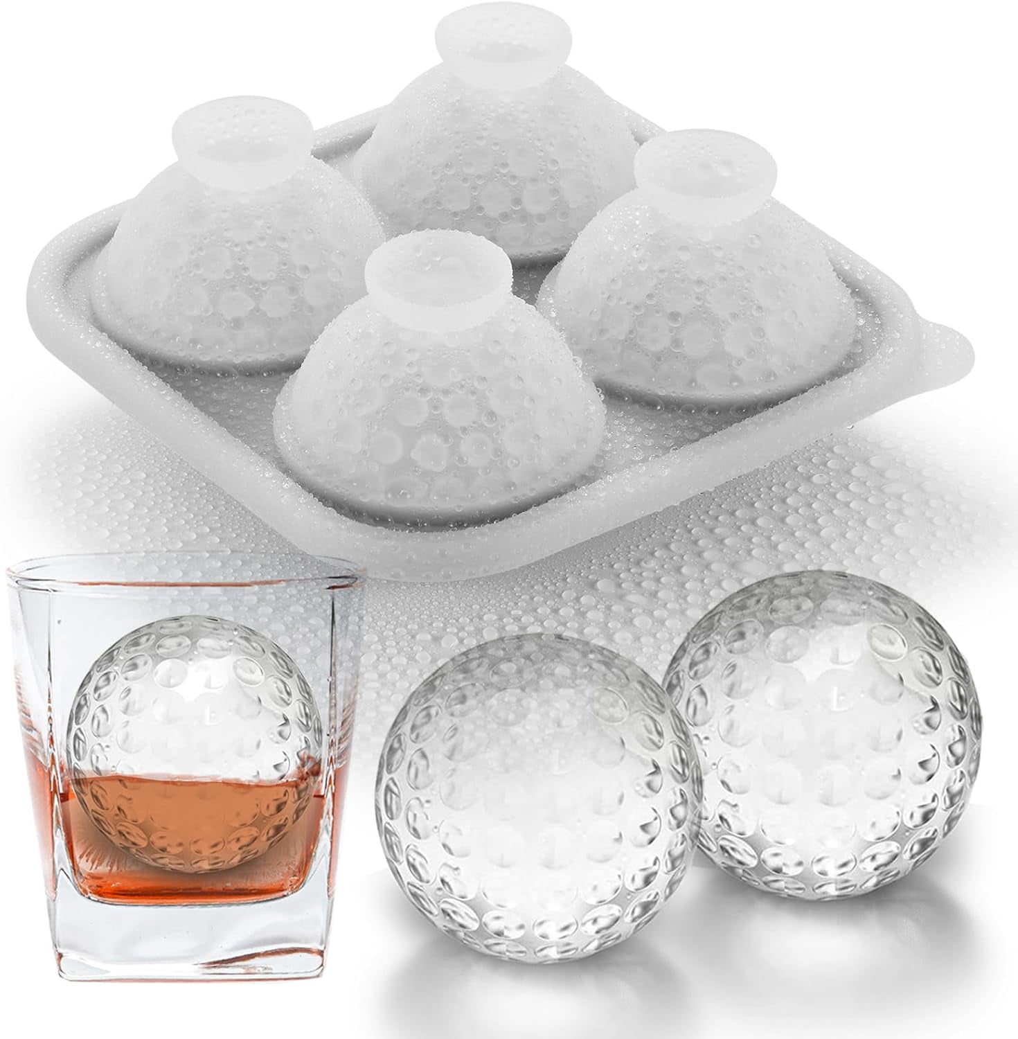 3D Golf Ice Cube Tray, Large Golf Silicone Fun Shapes Whiskey Ice Mold ...