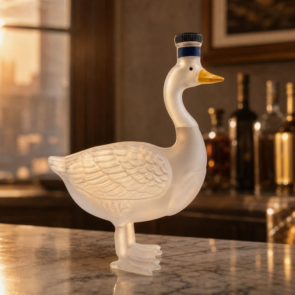 3D Goose Shaped Glass Whiskey Decanter 350ml Clear High Borosilicate ...
