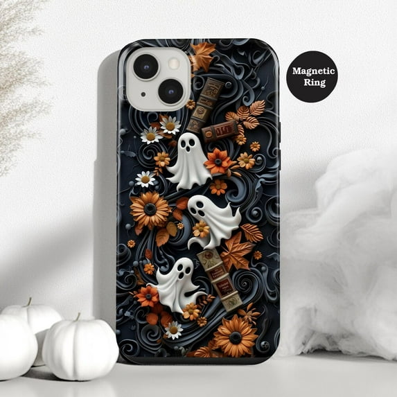 3D Gothic Books Ghosts Halloween Academia Phone Case 17 16 15 14 13 12 ...