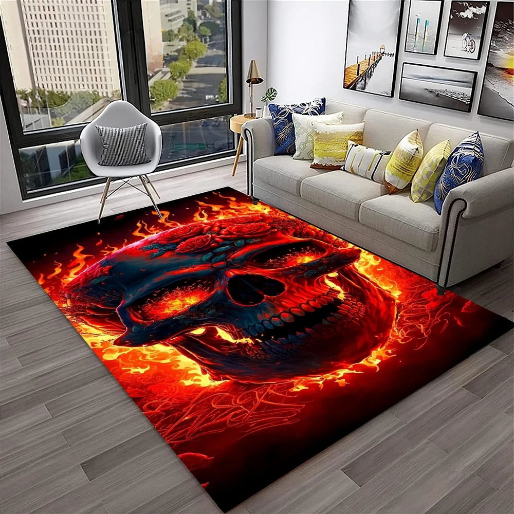 3D Gothic Horror Skull Carpet Rug for Home Living Room Bedroom Sofa ...