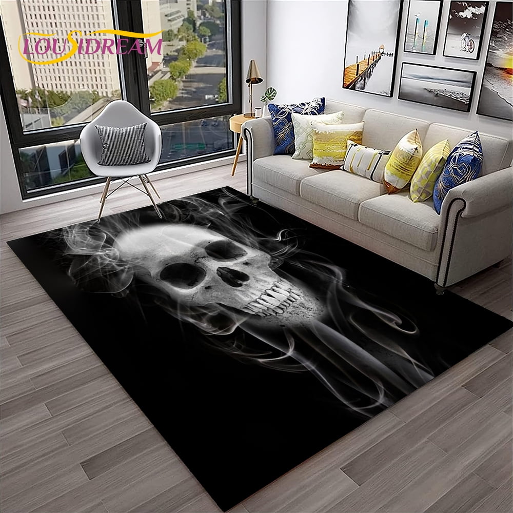 3D Gothic Horror Skull Cartoon Carpet Rug for Home Living Room Bedroom ...