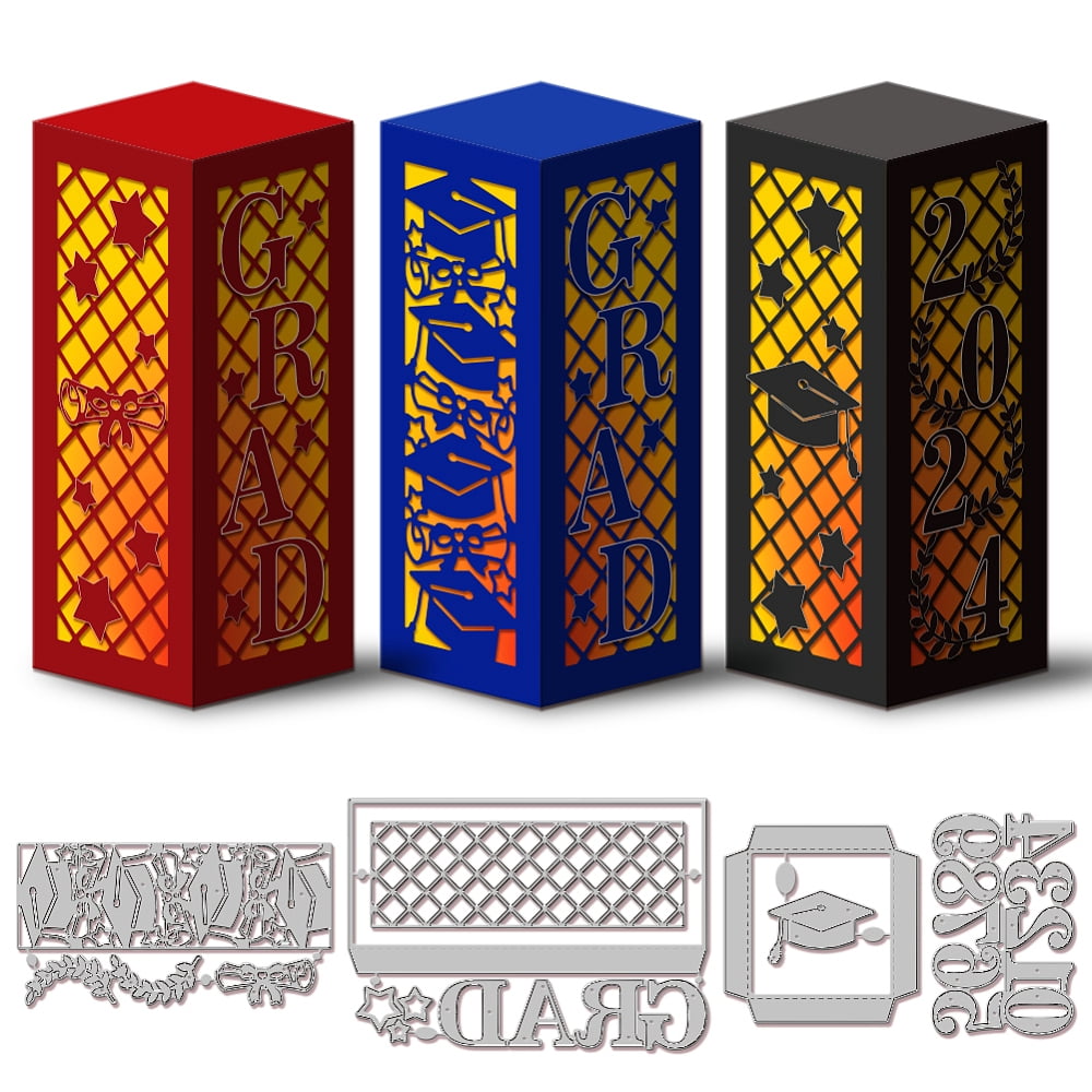3D Graduation Lantern Box Cutting Dies for Card Making Graduation Cap ...