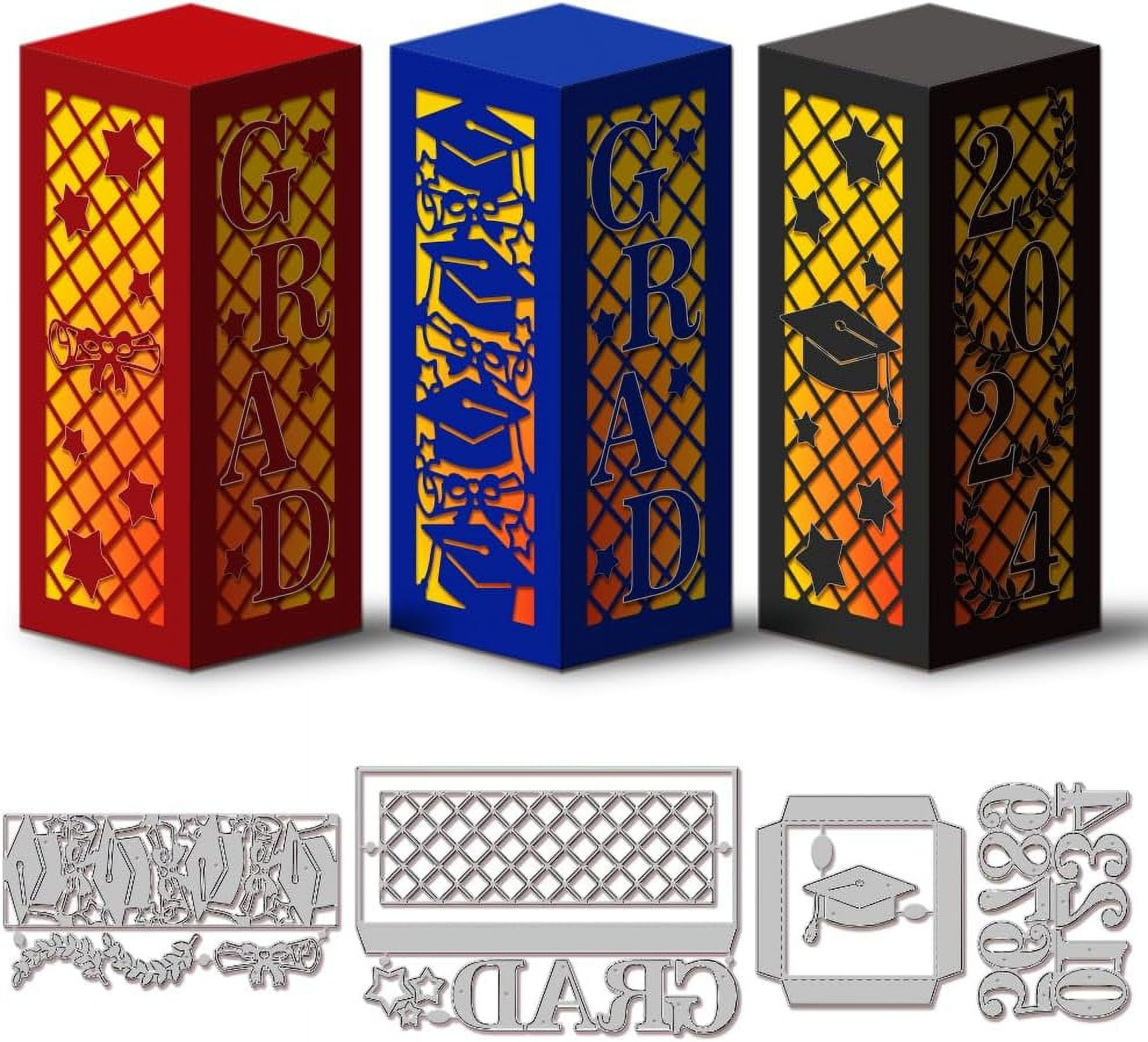3D Graduation Lantern Box Metal Die Cuts Graduation Cap Metal Cutting ...