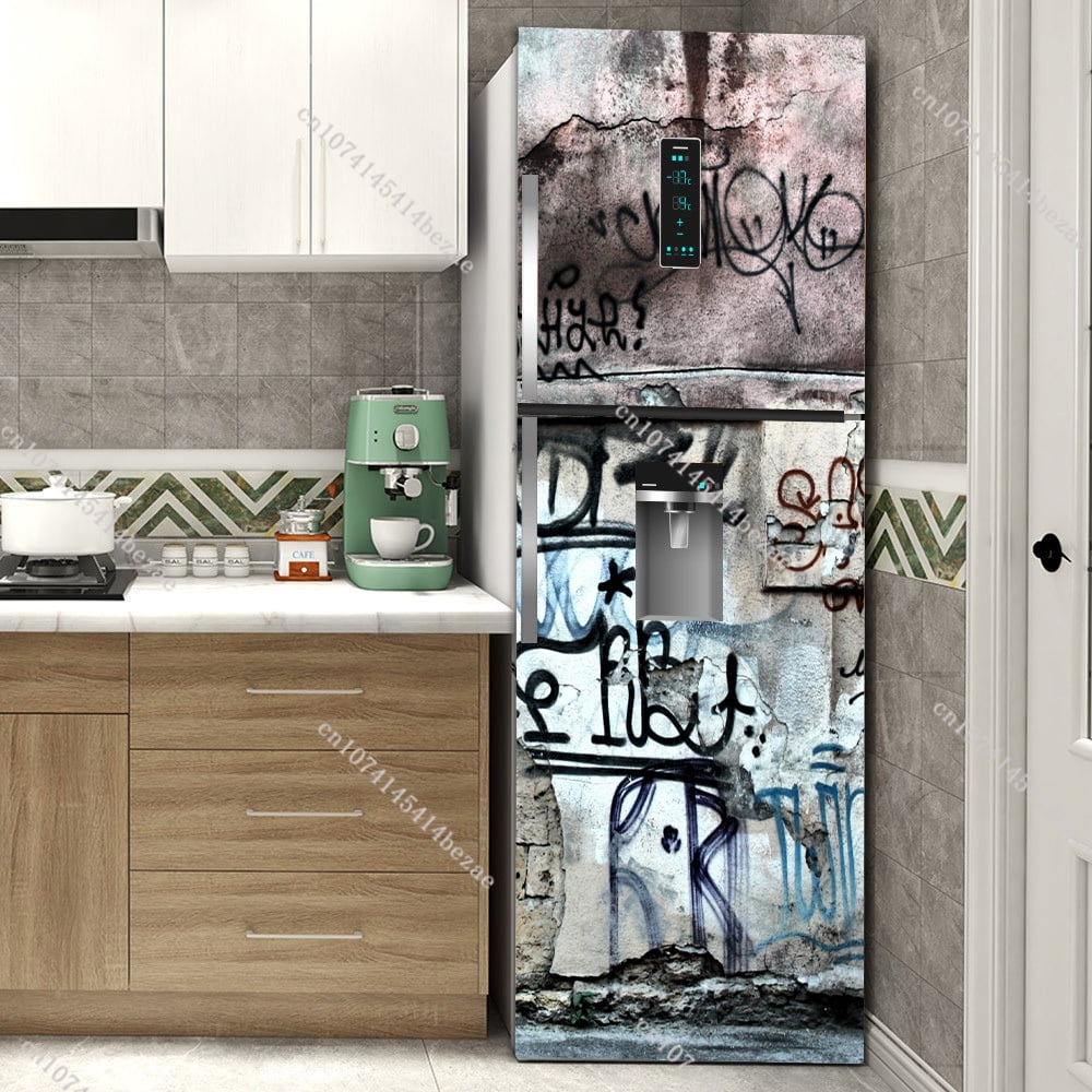 3D Graffiti Flower Fridge Sticker Matte Surface Material PVC Waterproof ...