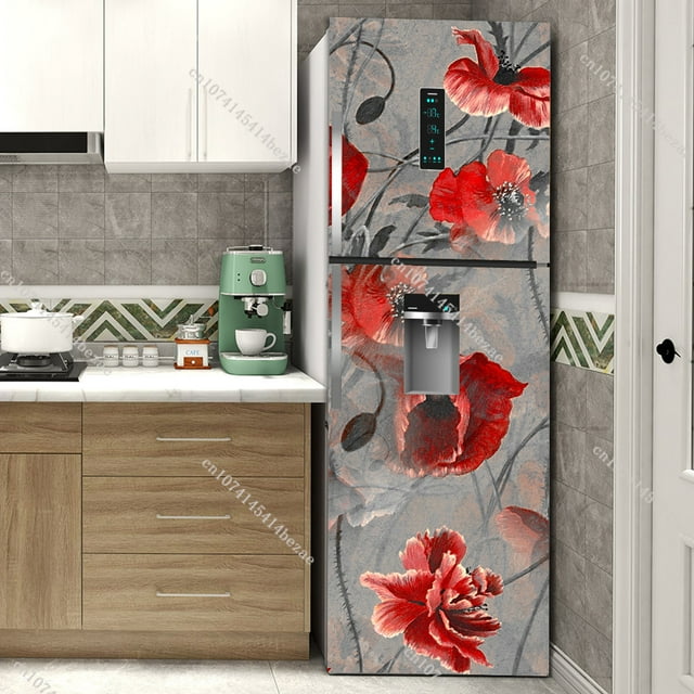 3D Graffiti Flower Fridge Sticker Matte Surface Material PVC Waterproof ...